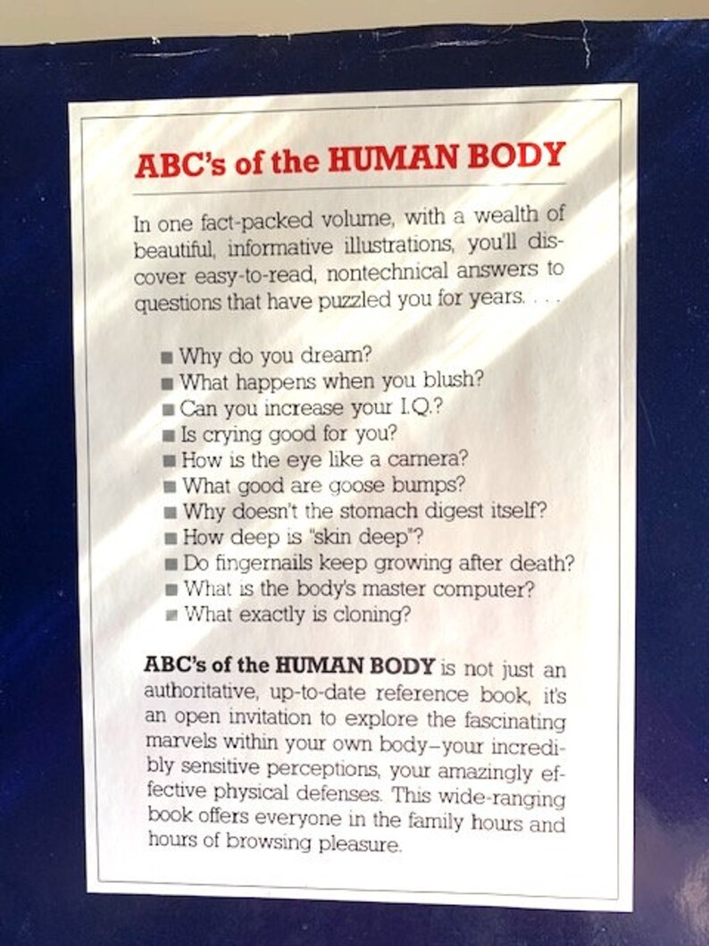 Science: Abc's of the Human Body by Reader's Digest - Etsy