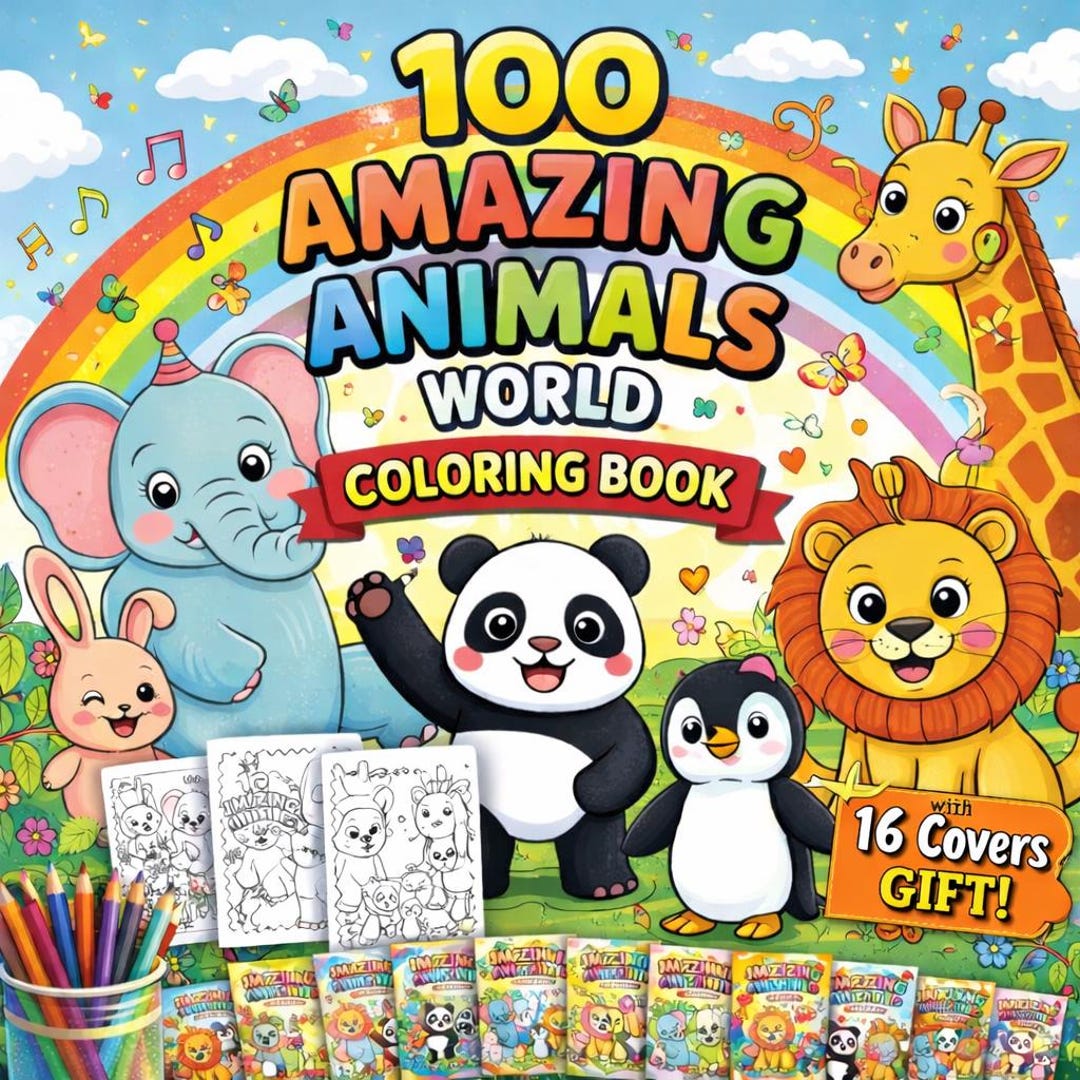 100 Amazing Animals World Coloring Pages for Kids & Adults | Cute ...