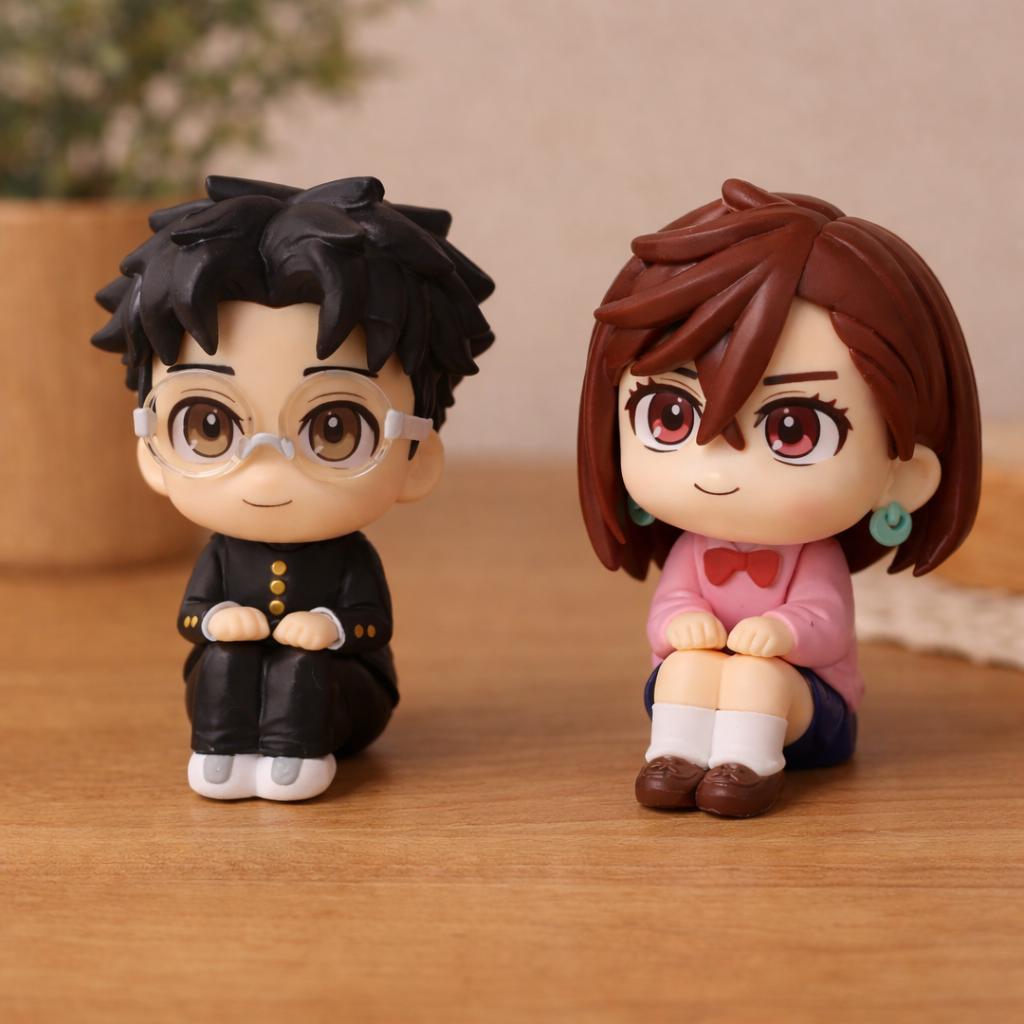 Dandadan Chibi Okarun and Momo Figurines – Mini Anime Manga Kawaii ...