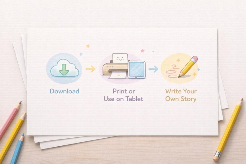 The Magic Homework – Wordless Picture Book Printable, Silent Story for ...