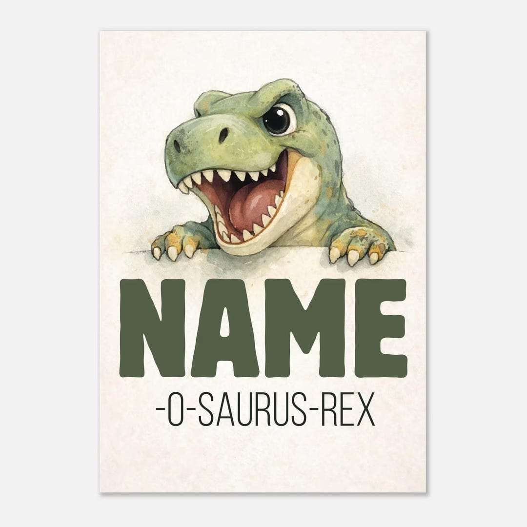 Dinosaur Poster With Name – Name-o-saurus-rex – Digital Download ...