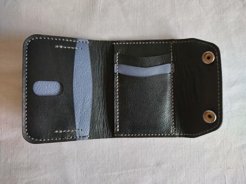 Handcrafted Leather Tri-fold Card Wallet - Etsy