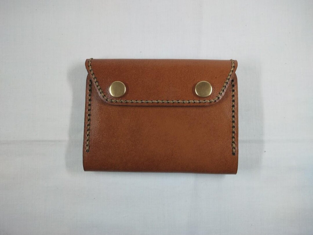 Handcrafted Leather Tri-fold Card Wallet - Etsy