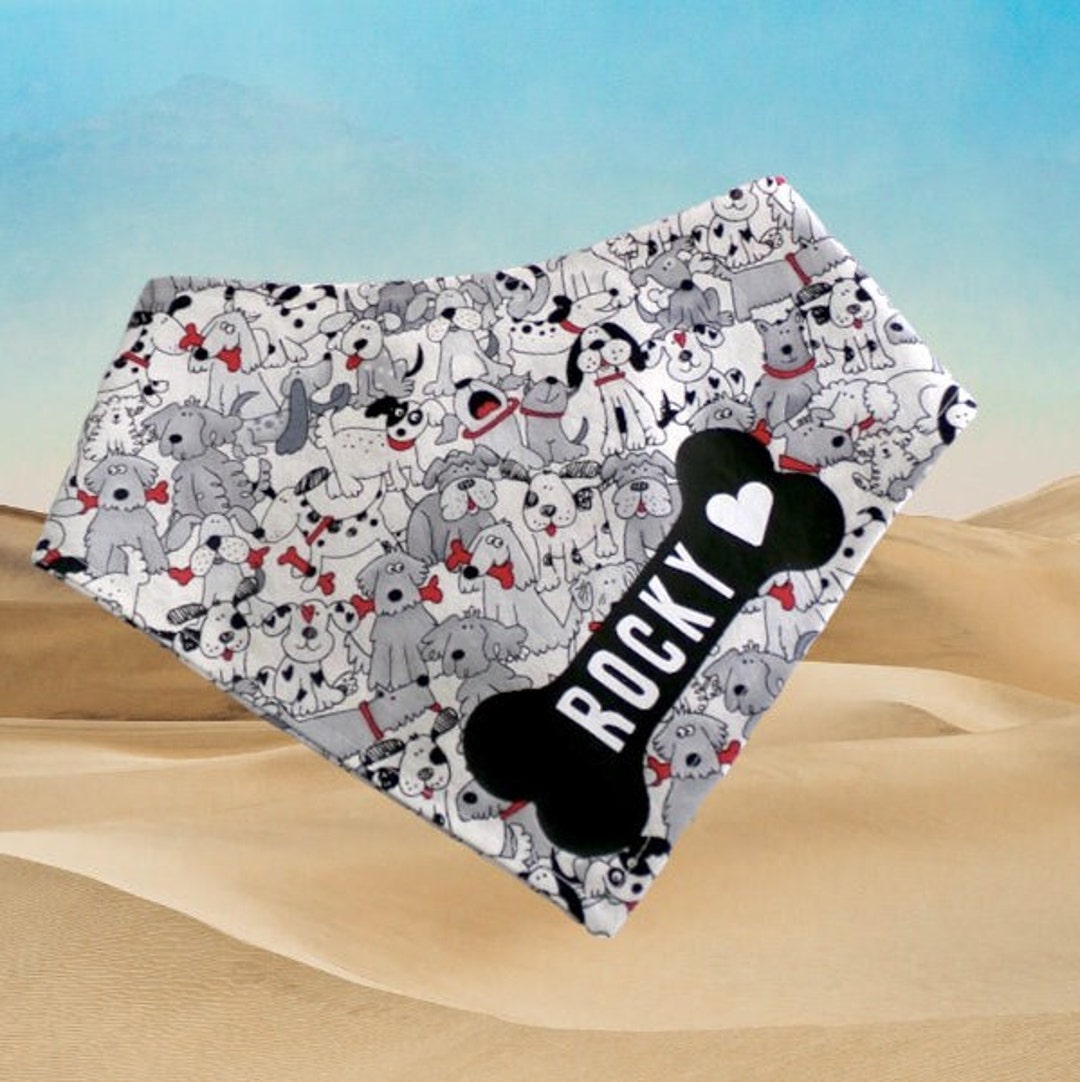Personalized Snap on Dog Bandana, Dog Bandana With Snaps, Bandana With ...
