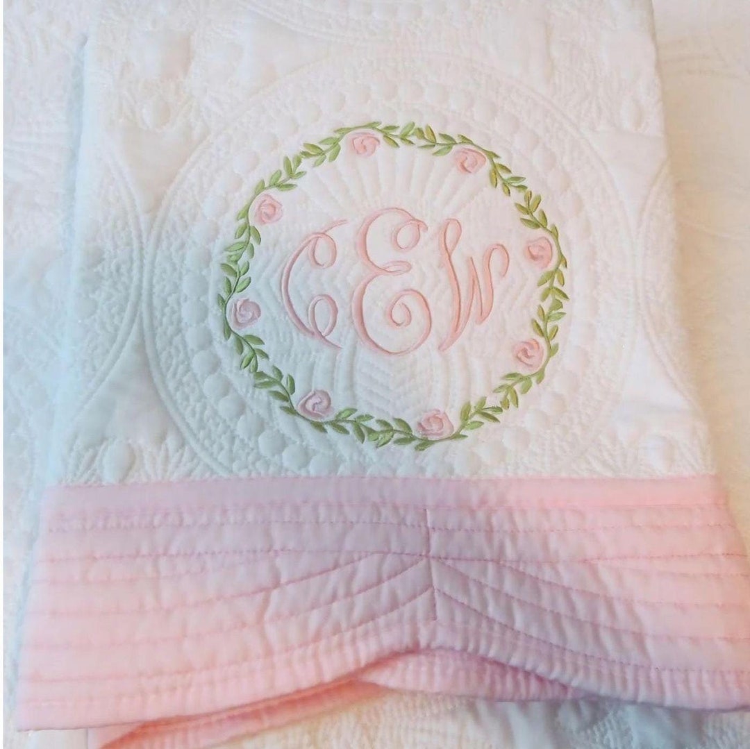 Monogrammed Baby Quilt, Monogrammed Baby Blanket, Personalized Baby ...