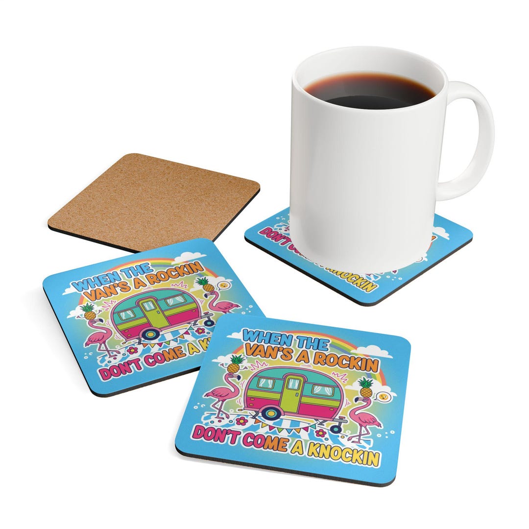 When the Vans a Rockin Corkwood Coaster Set - Etsy