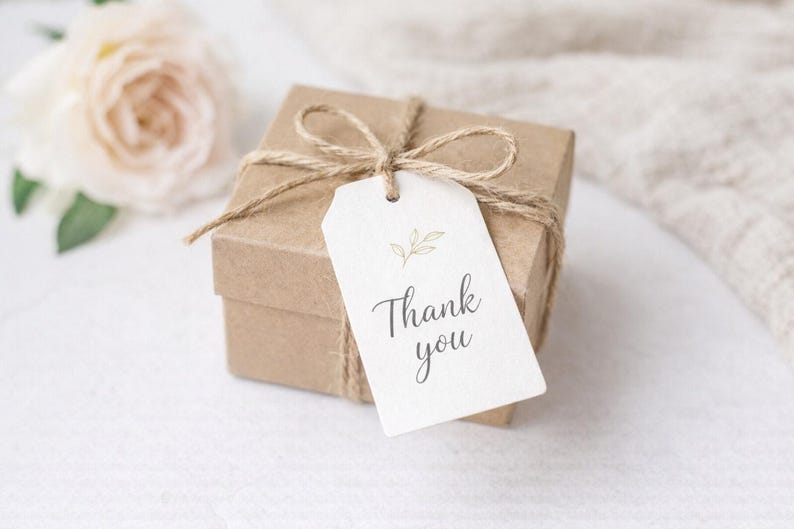 Editable Thank You Favor Tag Template, Minimal Wedding Label, Canva ...