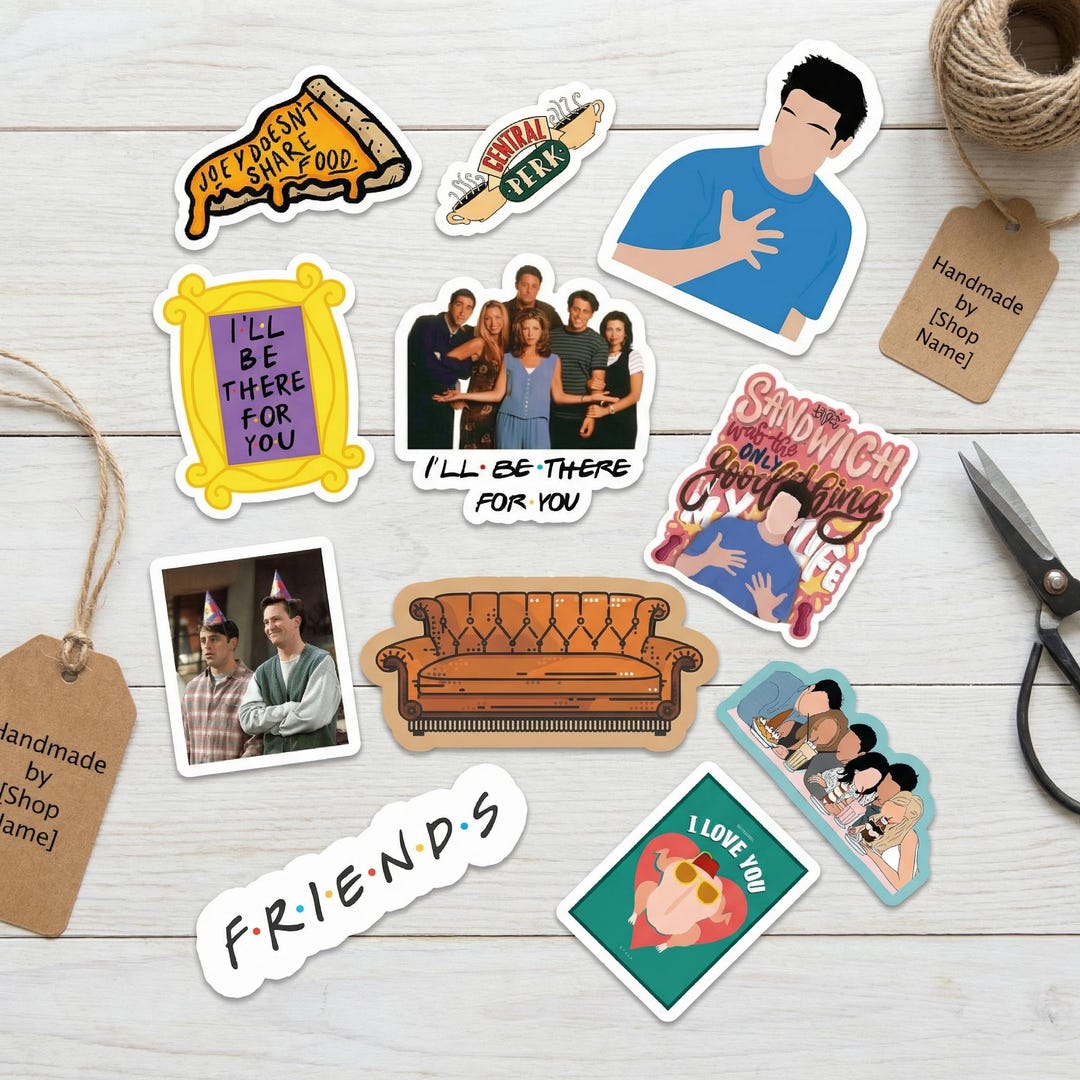 11 Pcs Friends Sticker Pack, Set of 11 Vinyl Stickers - Etsy