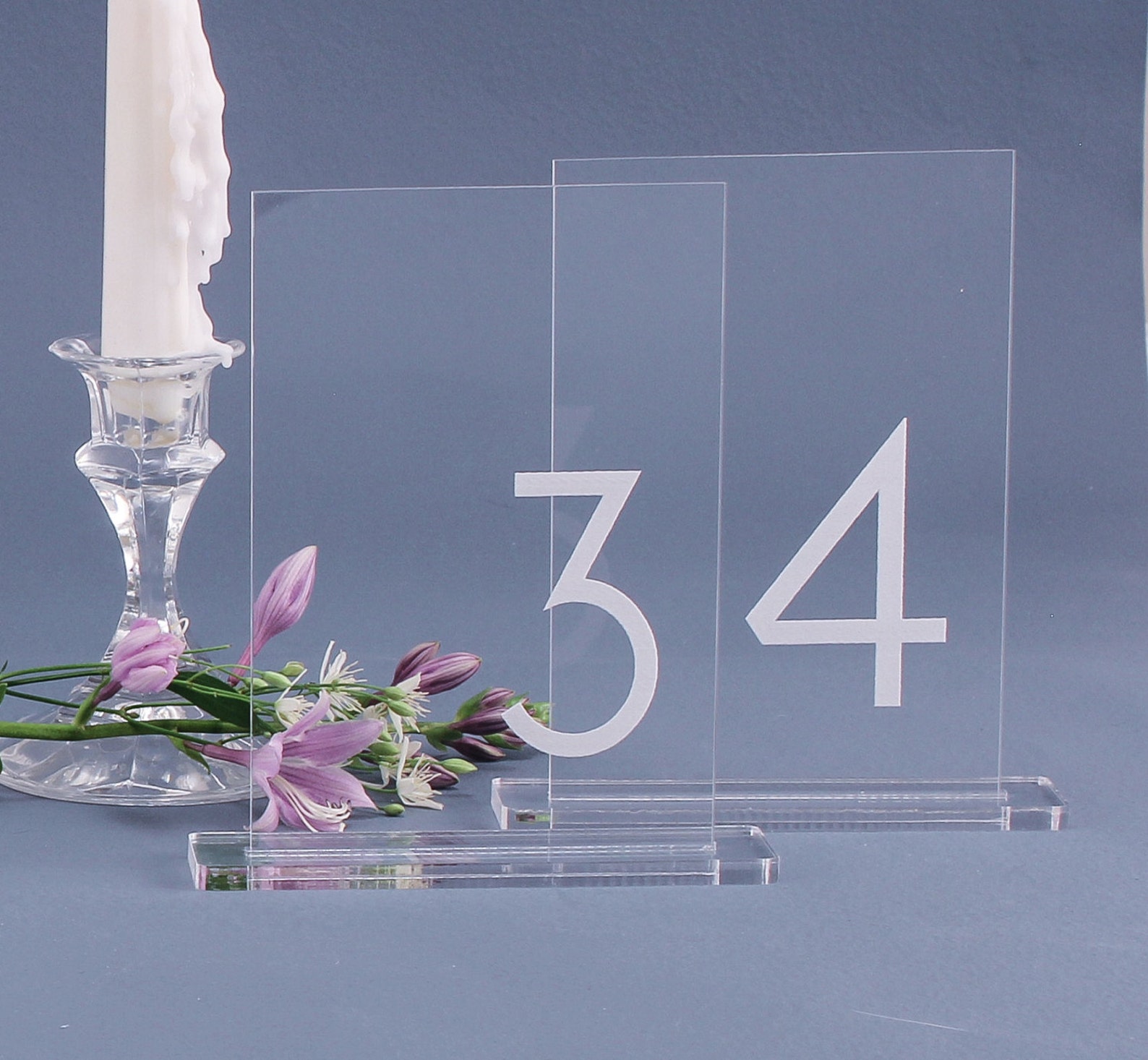 Simple Modern Table Numbers Clear Engraved Acrylic for - Etsy