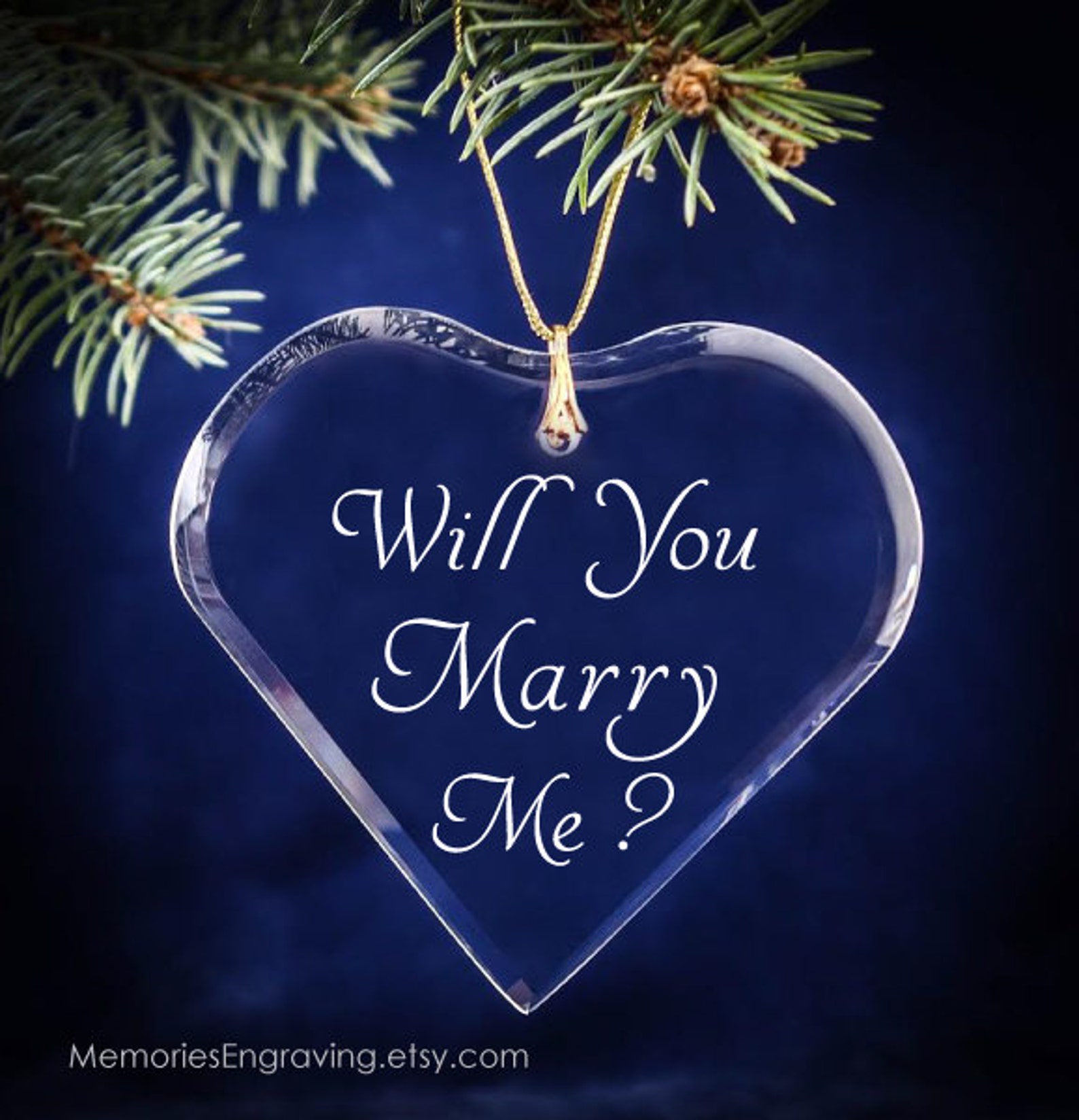 Will You Marry Me Christmas Proposal Ornament Engagement Etsy