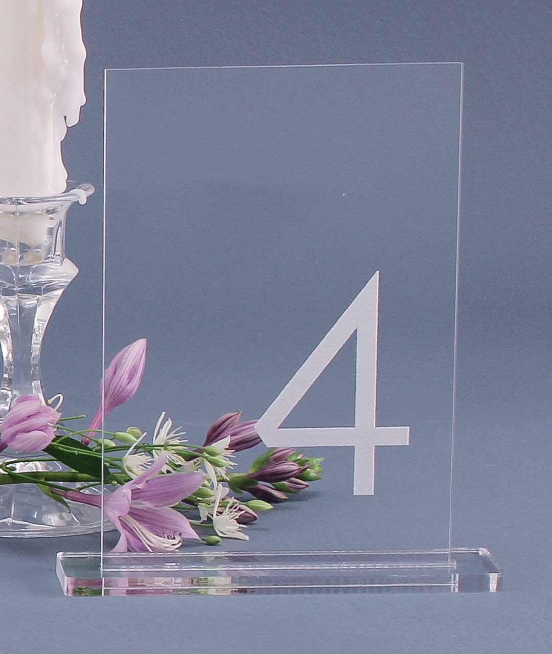 Simple Modern Table Numbers - Clear Engraved Acrylic for Wedding ...