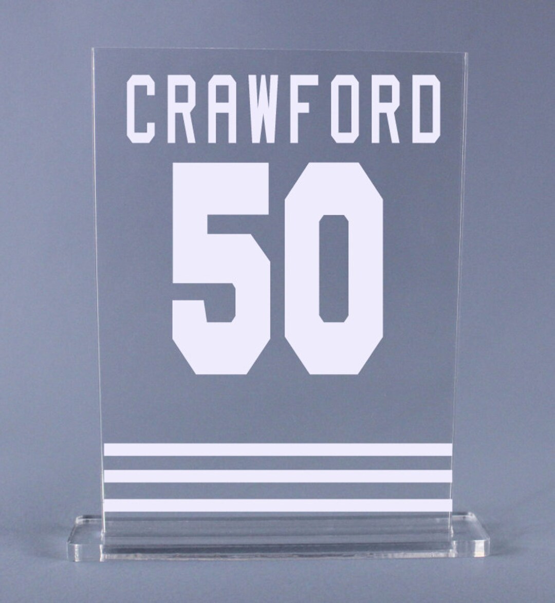 Sports Jersey With Players' Names Athletic Themed Table Numbers ...