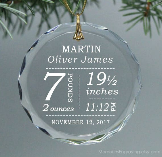 New Baby's Birth Stats Engraved Personalized with | Etsy