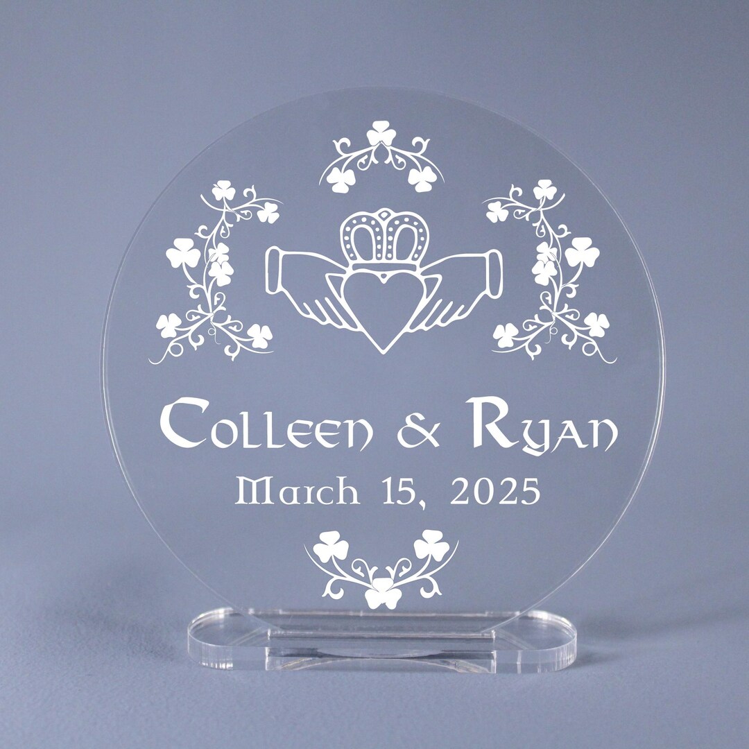 Claddagh Shamrock Irish Wedding Cake Topper Marriage Keepsake - Etsy