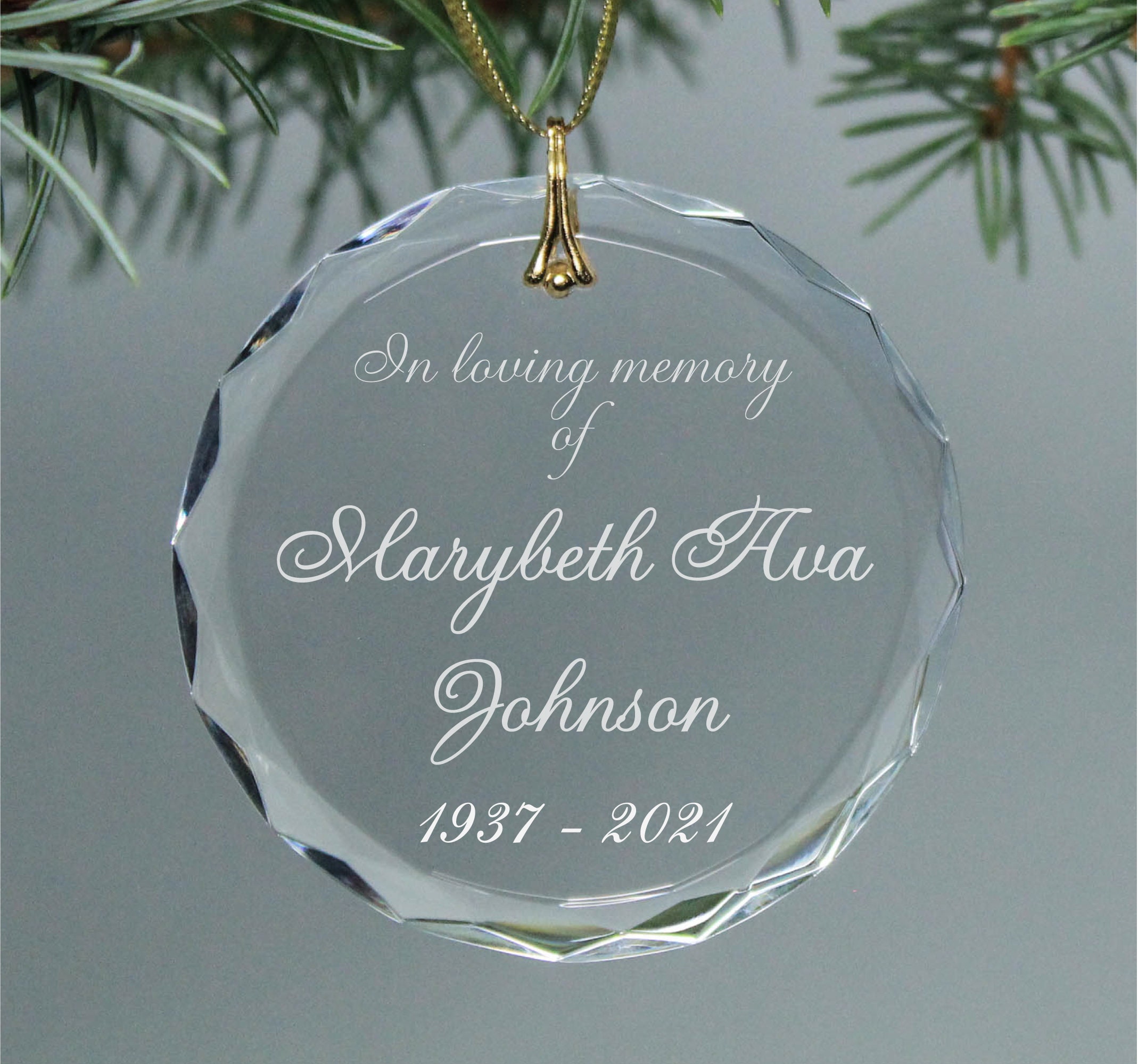 Elegant in Loving Memory Engraved Round Personalized With | Etsy