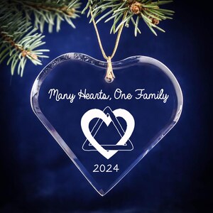 Many Hearts One Family Adoption Triad Symbol - Engraved Heart Crystal ...