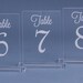 Table Numbers Simple Elegant - Clear Engraved Acrylic for Receptions ...