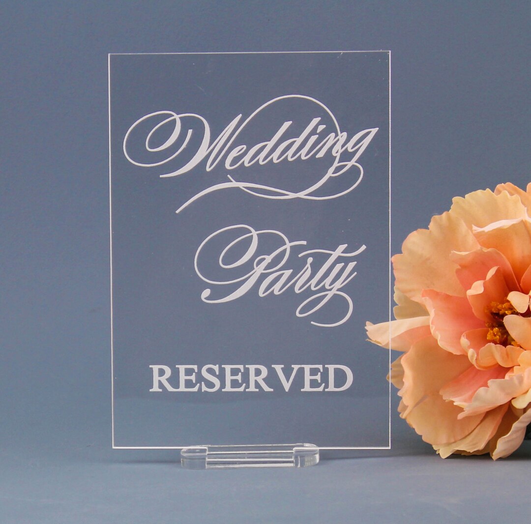 Reserved Sign for Wedding Party, Reception Party Decor- Elegant Script ...