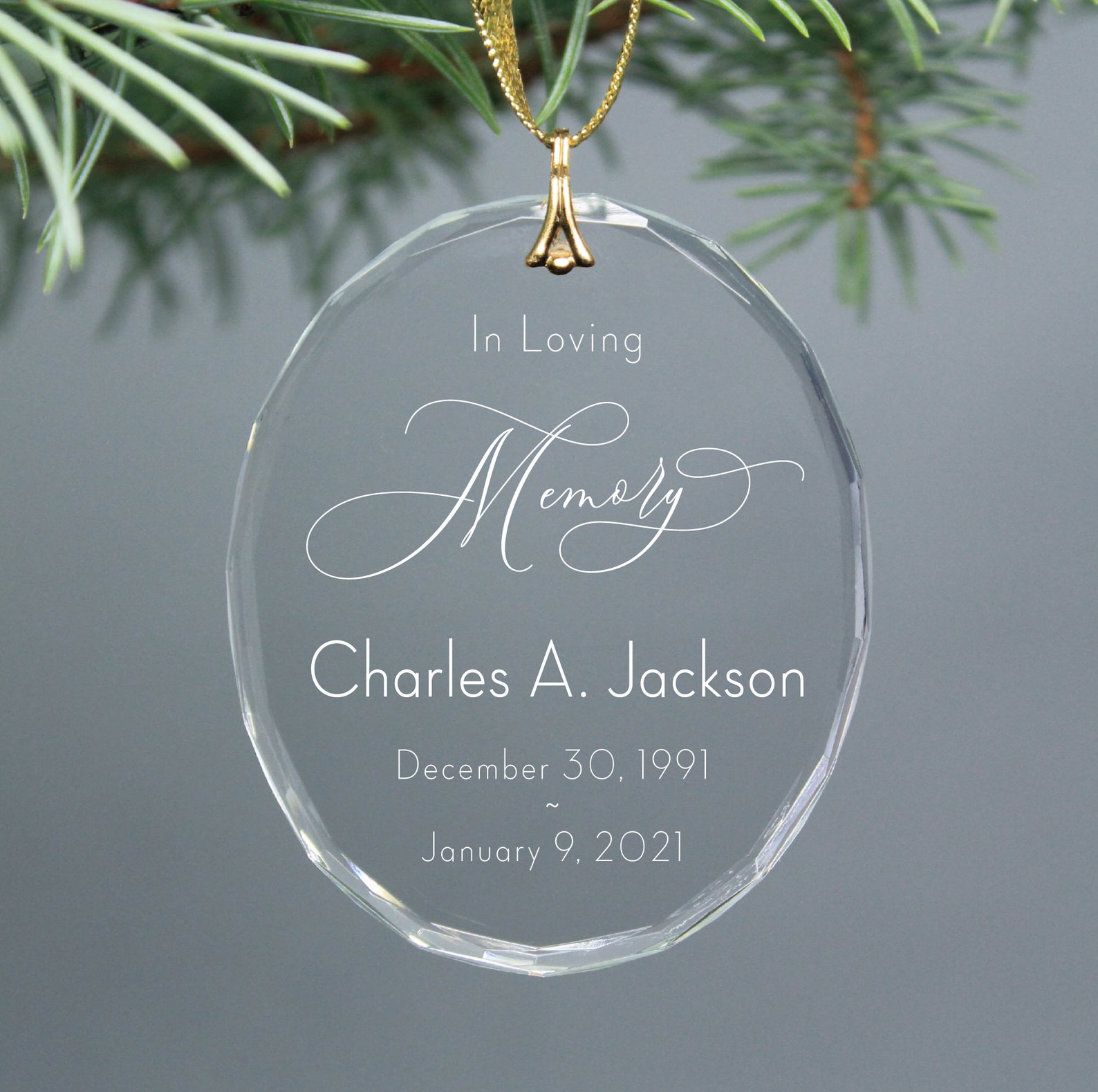 In Loving Memory of Loved One Engraved Oval Personalized - Etsy