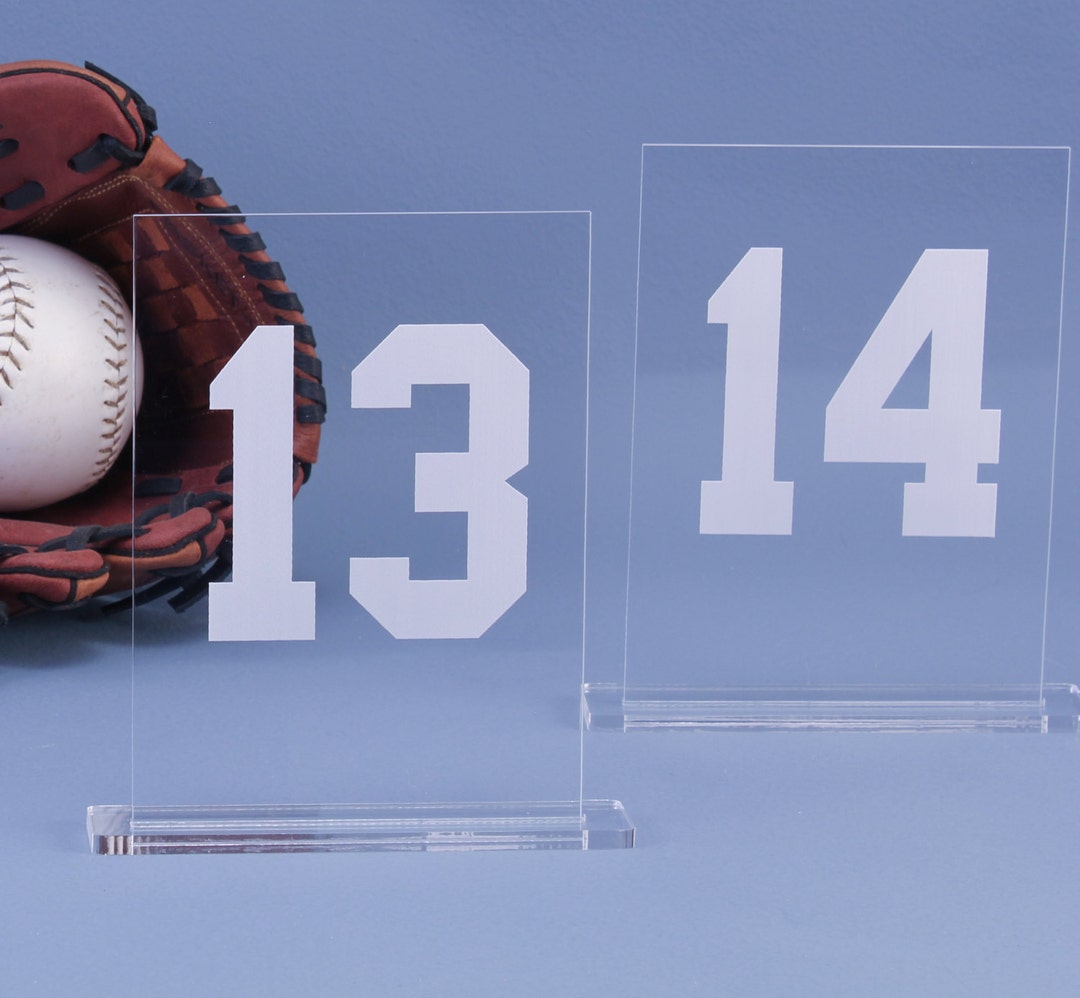 Sports Athletic Jersey Themed Table Numbers - Engraved Acrylic for ...