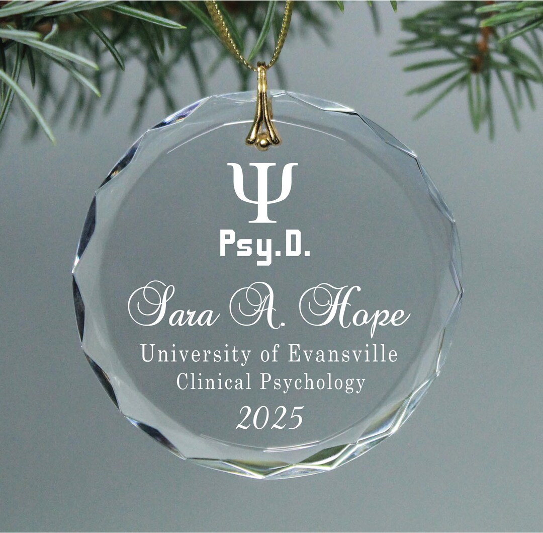 Doctoral Degree in Psychology Psi Symbol Graduation Round Glass ...