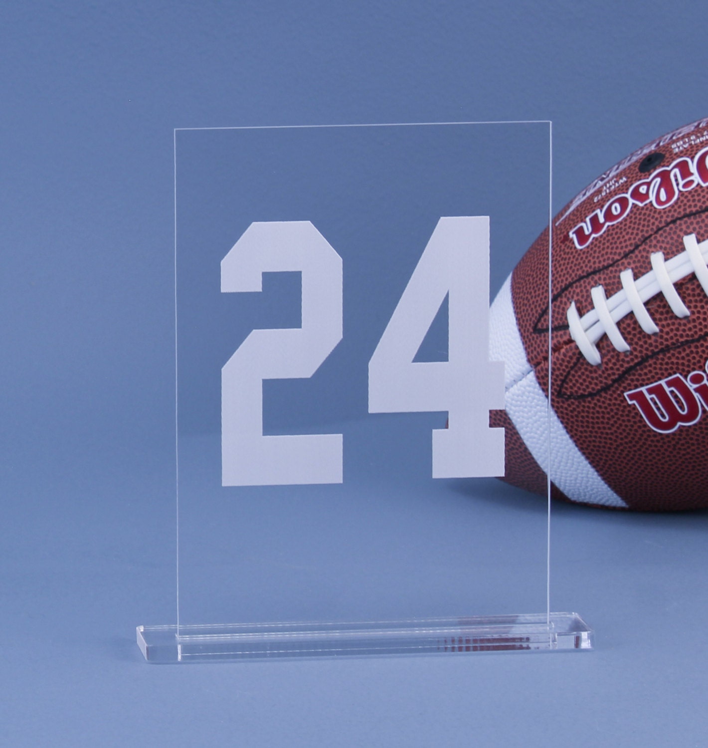 Sports Athletic Jersey Themed Table Numbers - Engraved Acrylic for ...