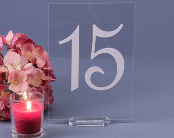 Table Numbers Simple Elegant Clear Engraved Acrylic for | Etsy