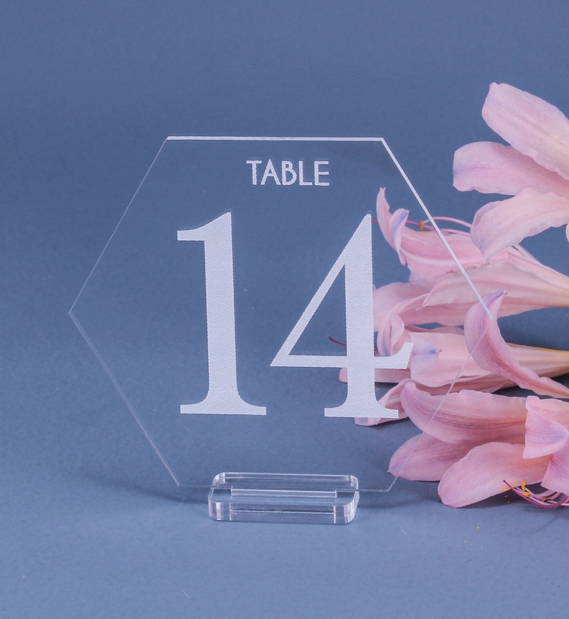 Hexagon Calligraphy Geometric Table Numbers Chic Engraved - Etsy