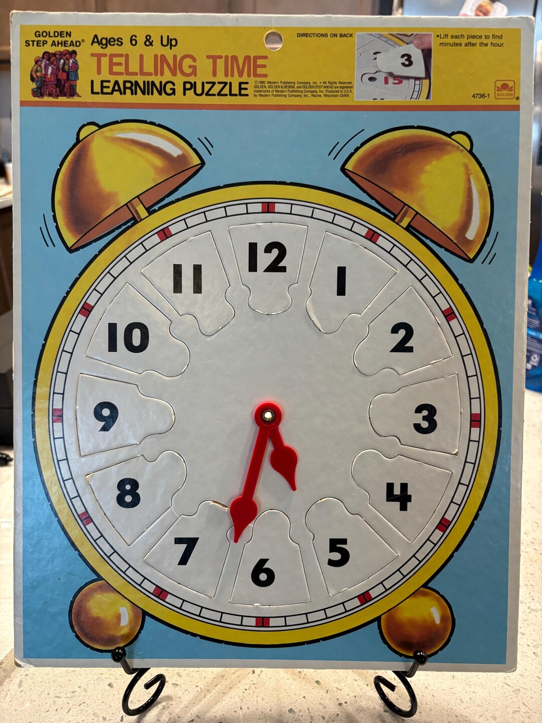 Vintage 1985 Golden Step Ahead Telling Time Clock Puzzle. Cardboard - Etsy