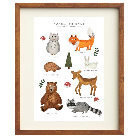 Forest Friends Art Print | Etsy