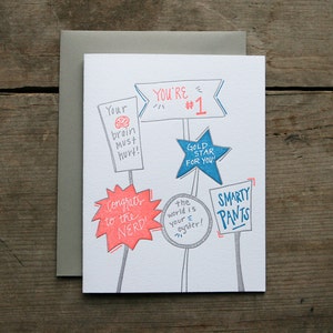 Congrats to the Nerd Graduation Letterpress Single Card - Etsy