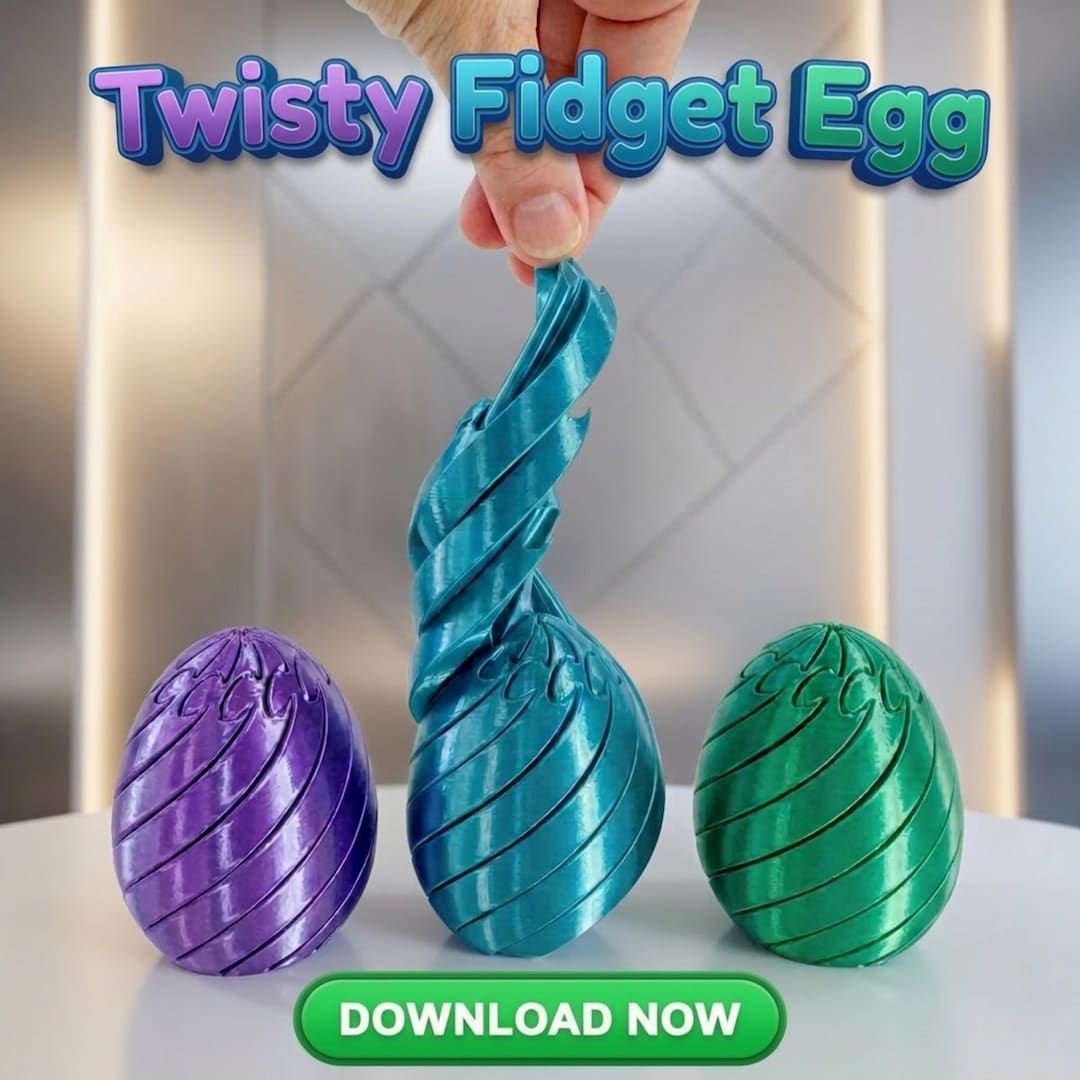 Twisty Fidget Egg – Mechanical Spiral Sensory Desk Toy (STL/3MF ...