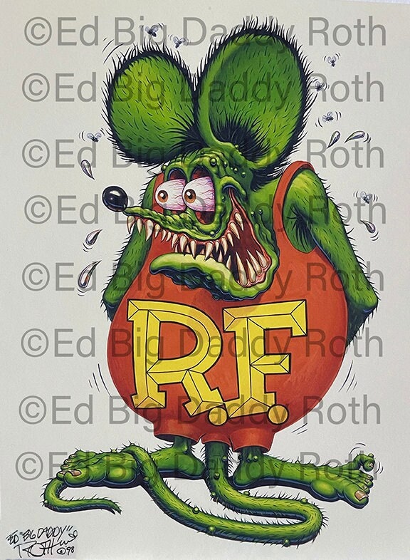 Rat Fink Wall Art for Ed Big Daddy Roth archival Print-fancy | Etsy