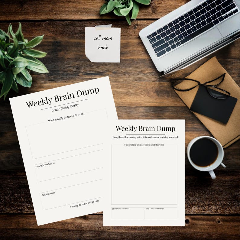 Weekly Brain Dump Printable | Gentle Weekly Reset for Overwhelmed Minds ...