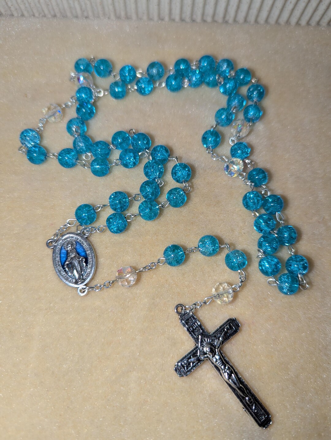 Light Blue Marian Rosary - Etsy