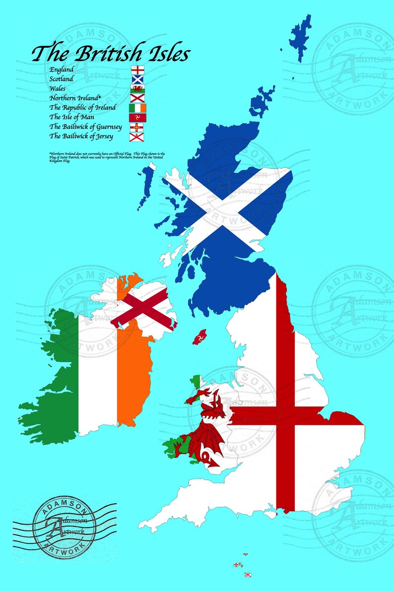 Flags of the British Isles – Featuring the Flag of Saint Patrick - Etsy