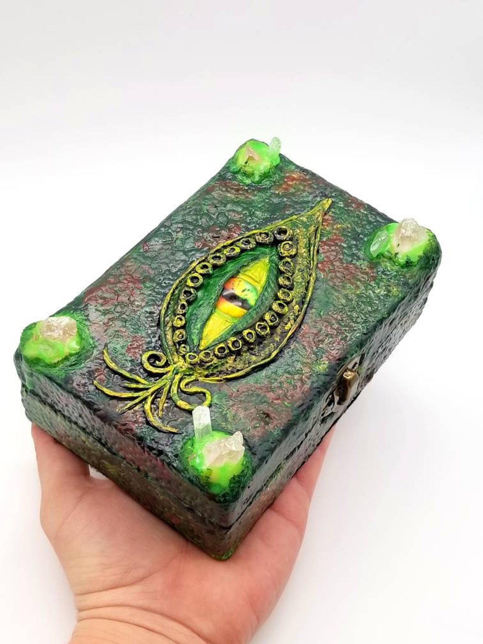 Dragon Eye Trinket Box Dragon Art Quartz Crystals Ooak | Etsy