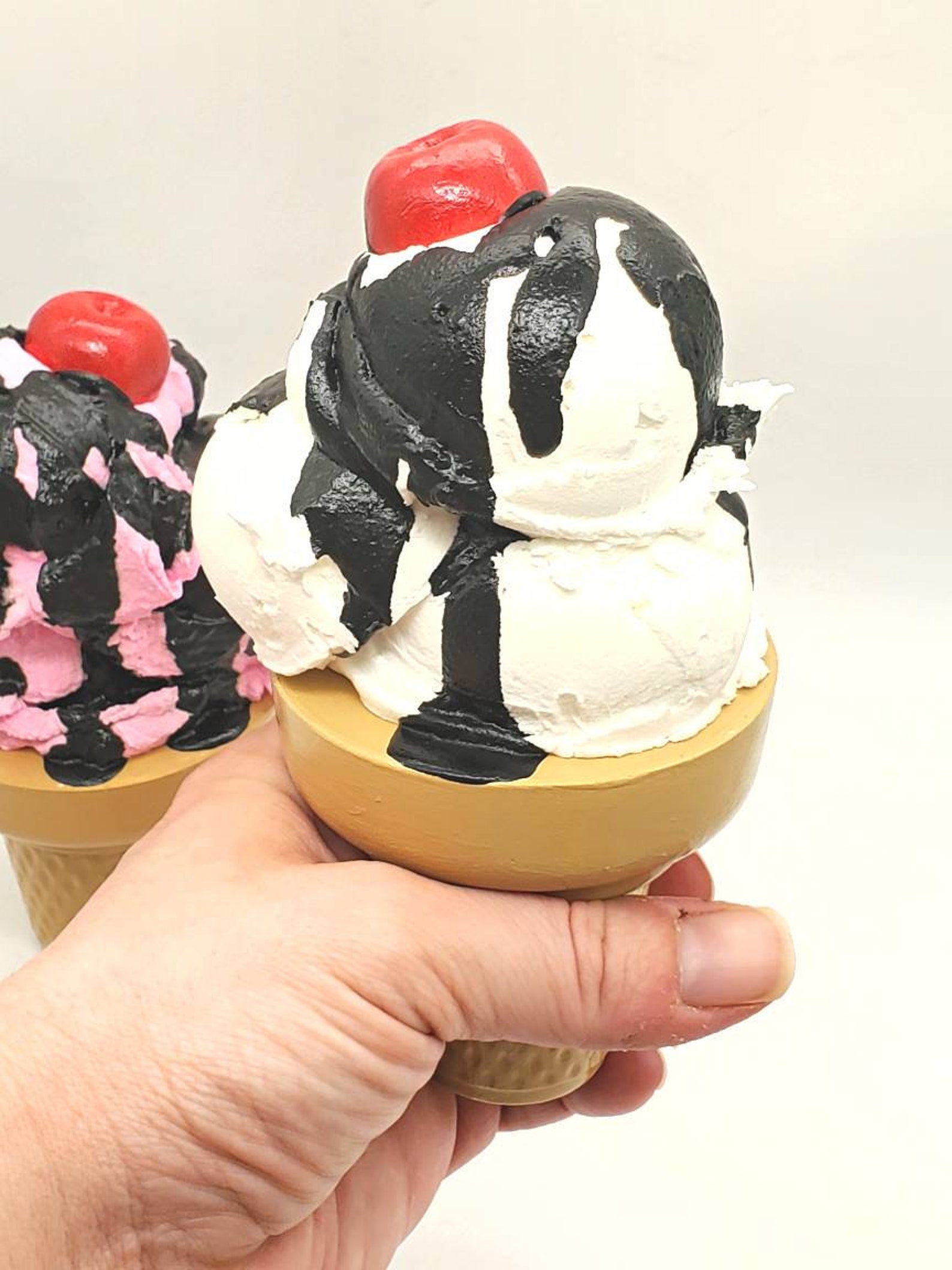 Fake Ice Cream Cone Fake Ice Cream Ice Cream Tray Decor - Etsy