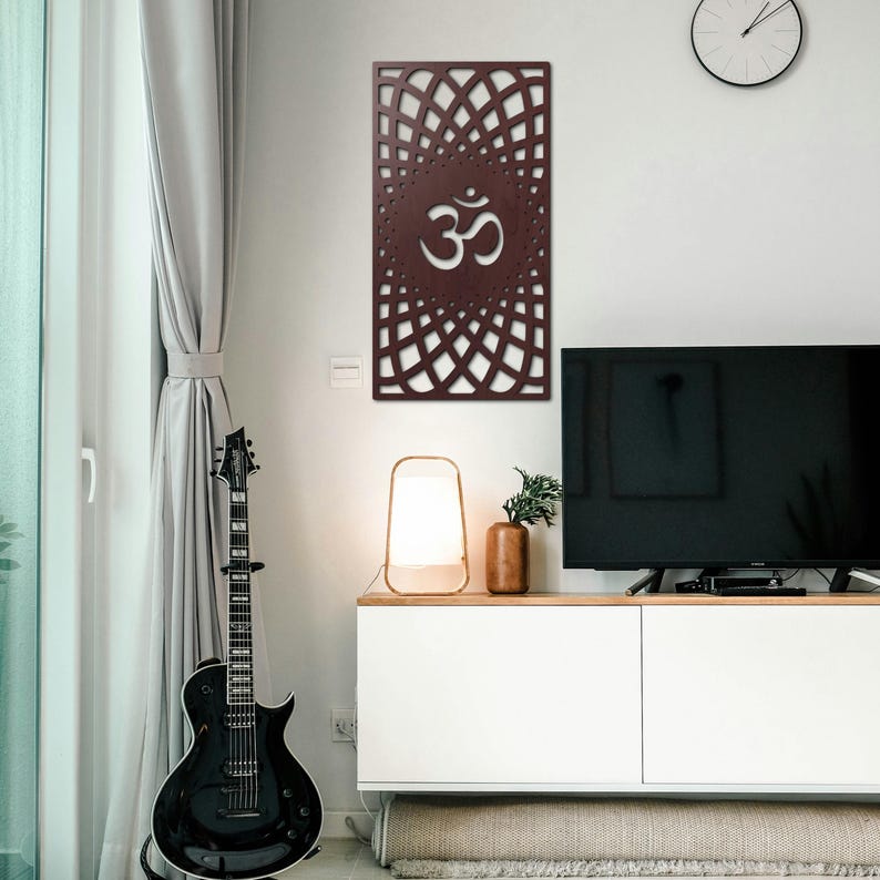 Wooden Om Wall Art, Om Wooden Wall Hanging, Om Wooden Panel, Wooden Om ...