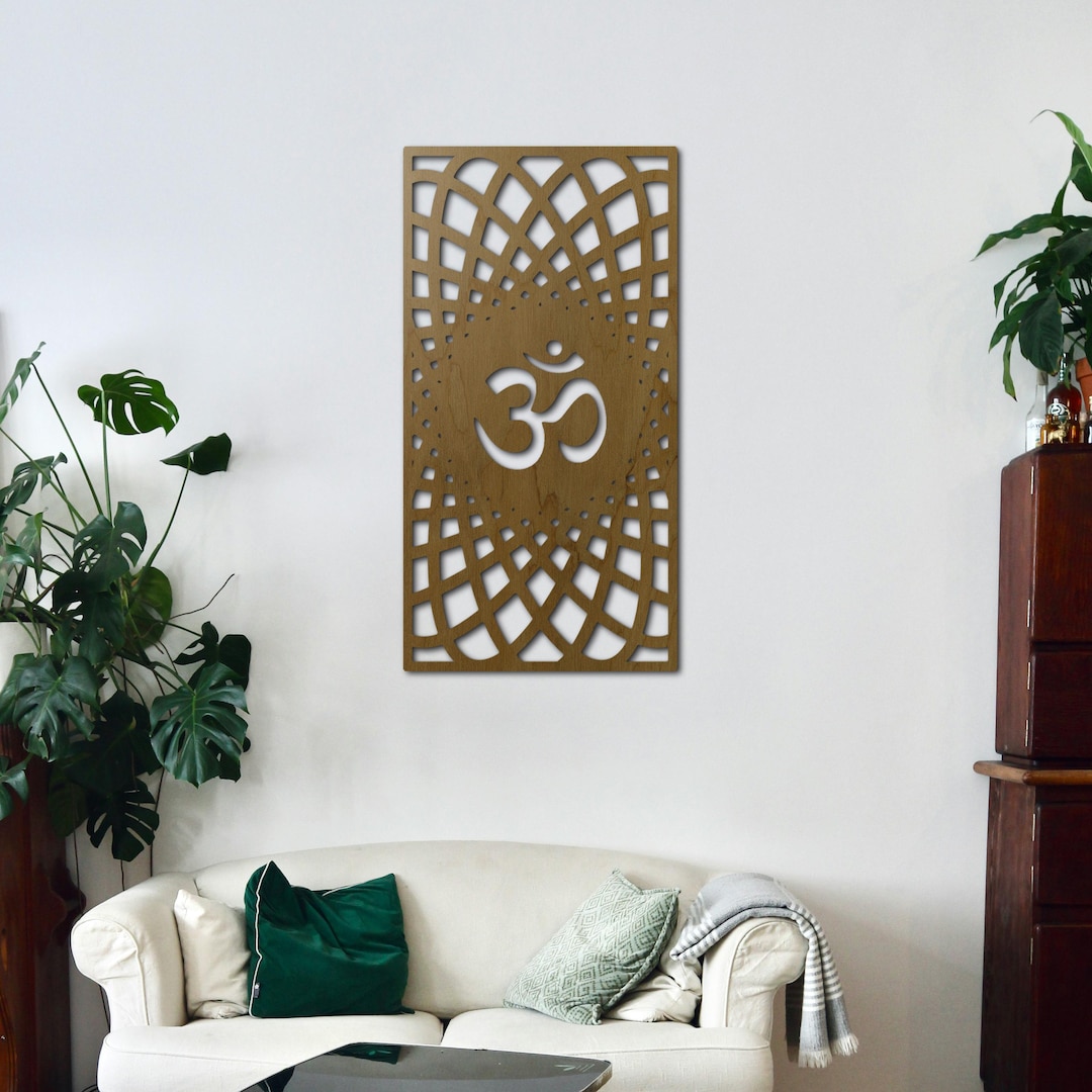 Wooden Om Wall Art, Om Wooden Wall Hanging, Om Wooden Panel, Wooden Om ...