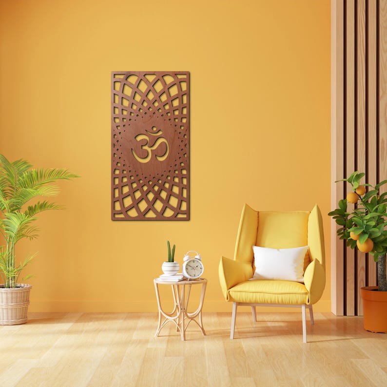 Wooden Om Wall Art, Om Wooden Wall Hanging, Om Wooden Panel, Wooden Om ...