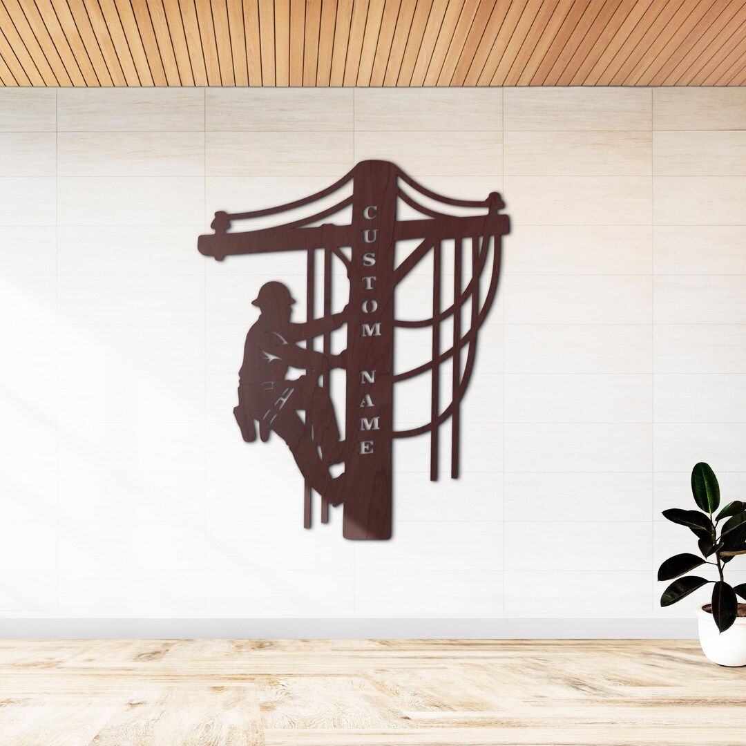 Custom Lineman Decor, Personalized Lineman, Lineman Wall Decor, Lineman ...
