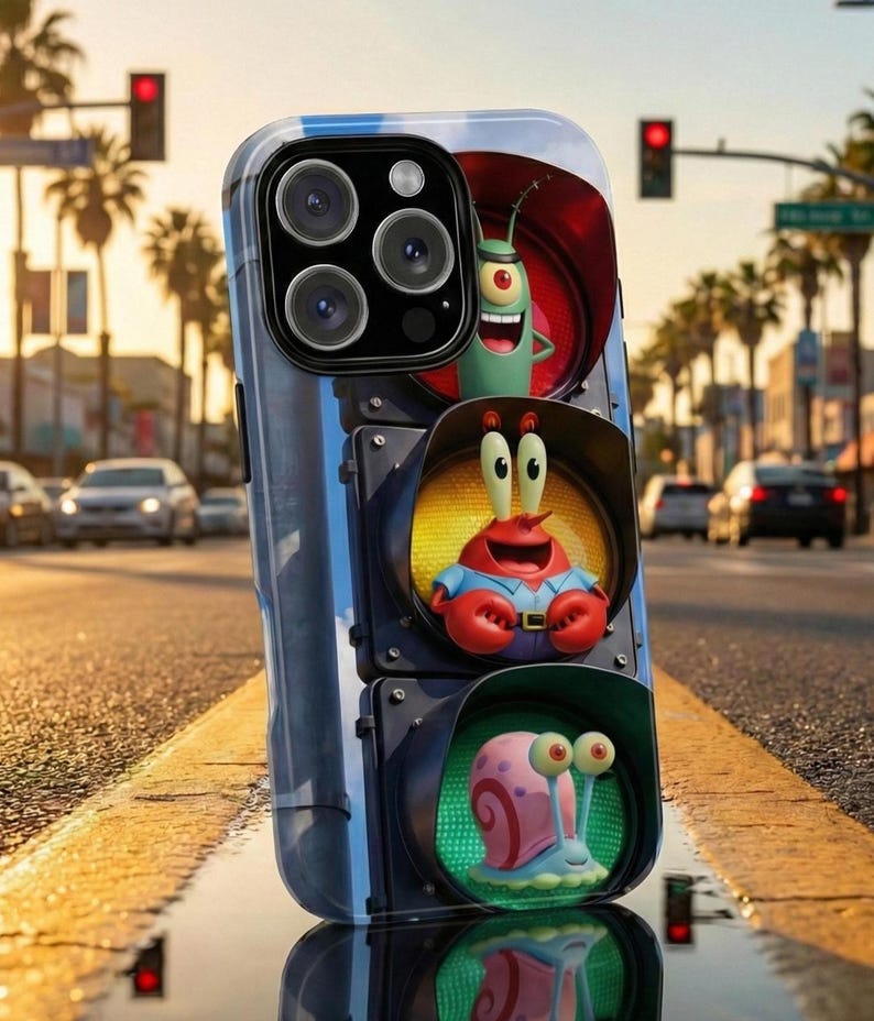 Spongebob Traffic Light iPhone Case | Dual Layer Protection - Etsy