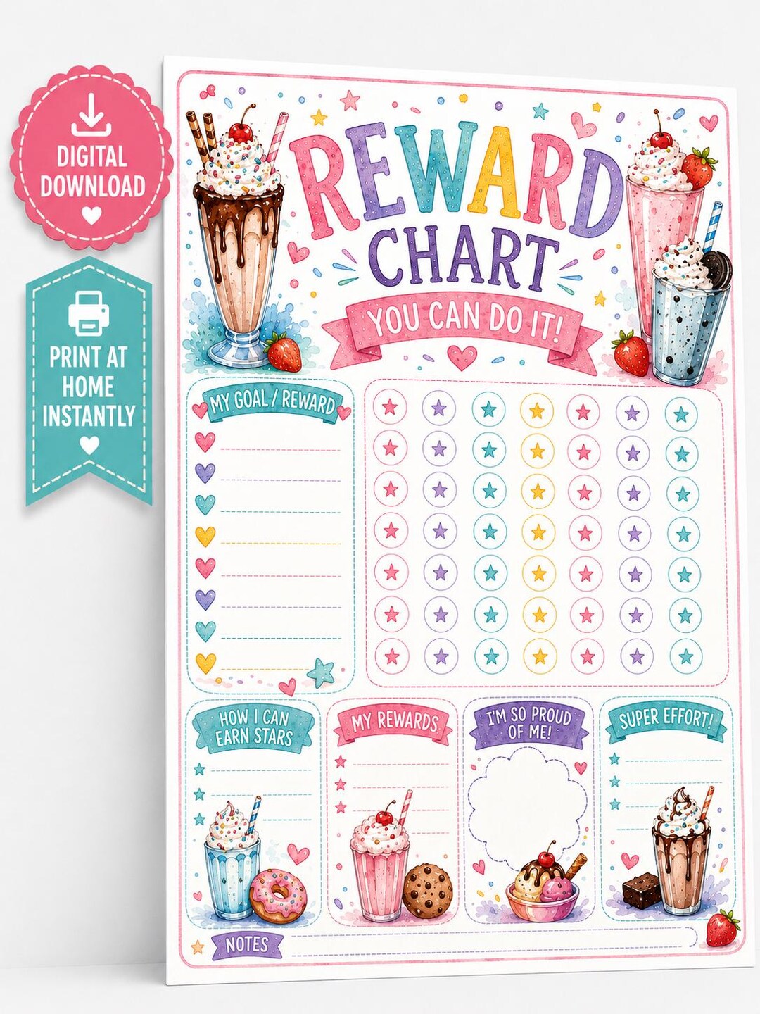 Ice Cream Reward Chart Printable | Ice Cream Reward Chart for Toddlers ...