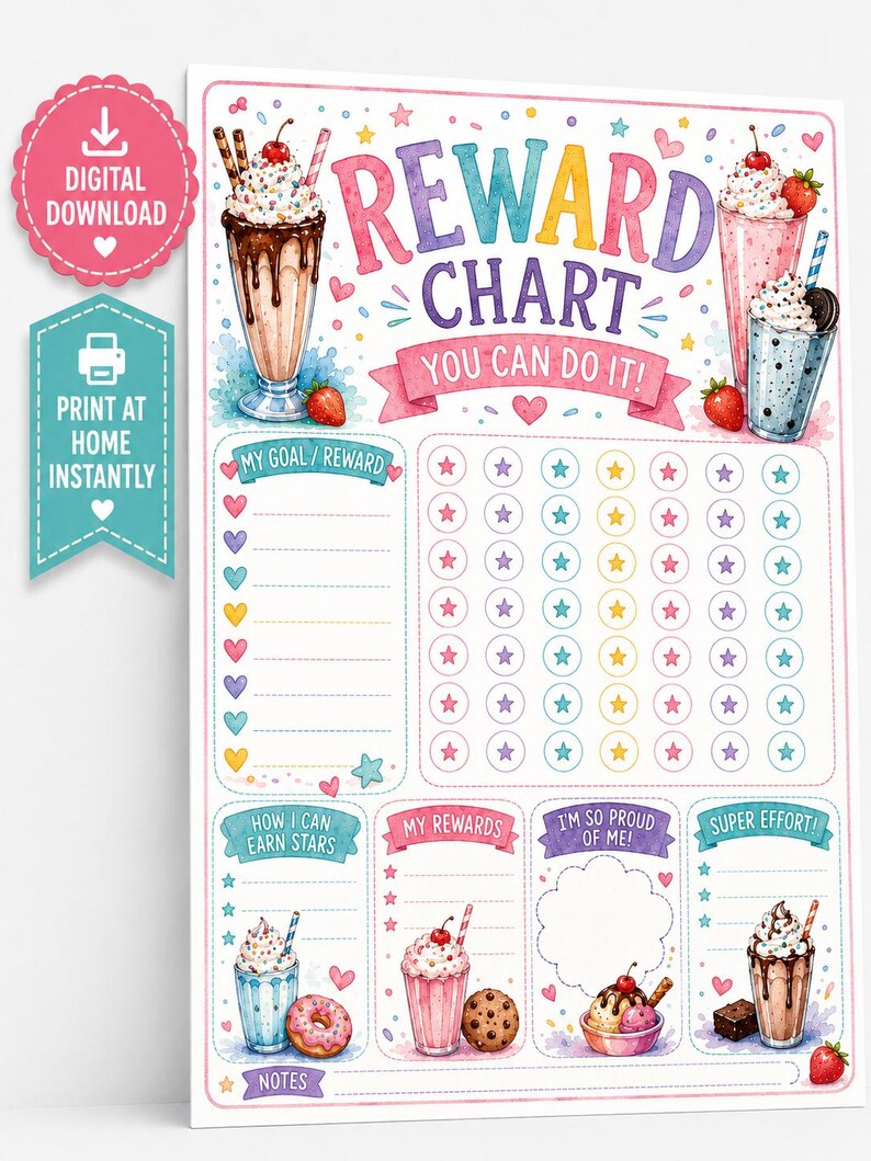Ice Cream Reward Chart Printable | Ice Cream Reward Chart for Toddlers ...
