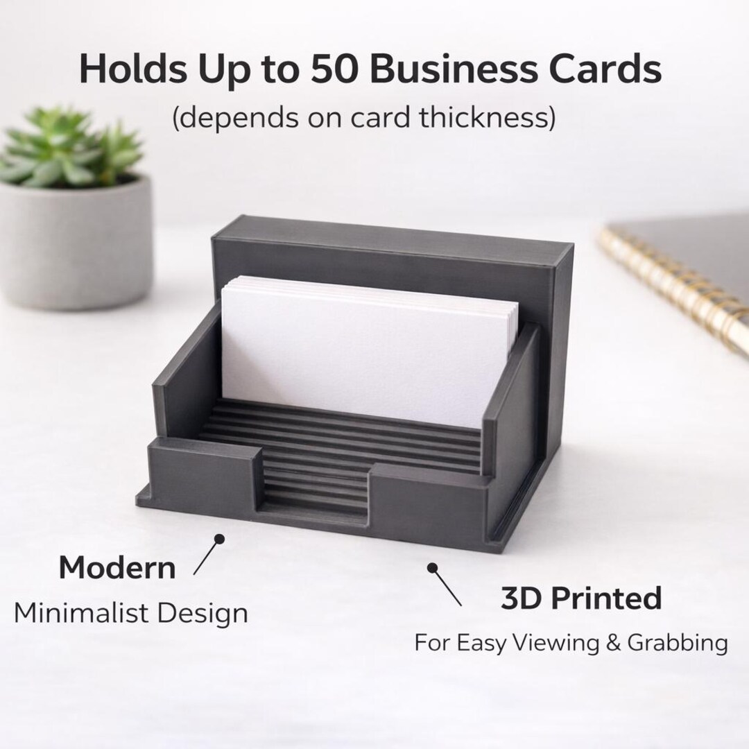 Professional Business Card Holder | Minimalist Desk Organizer | 3D ...