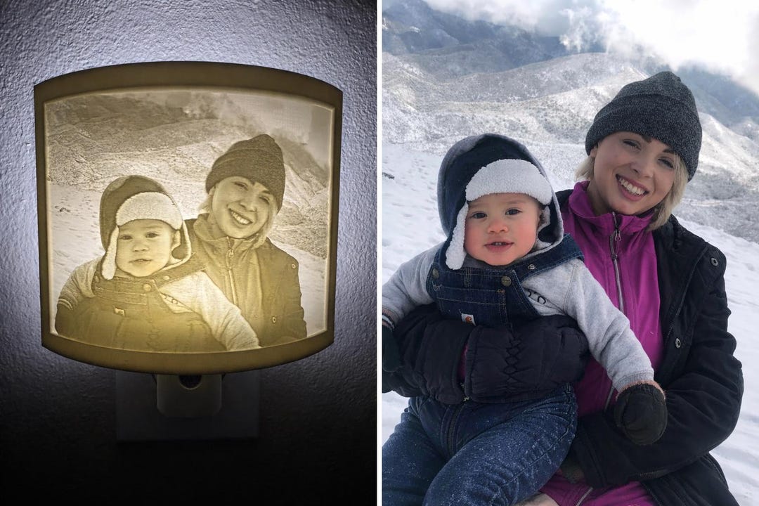 Custom Lithophane Night Light - Personalized Photo Frame Lamp - Etsy