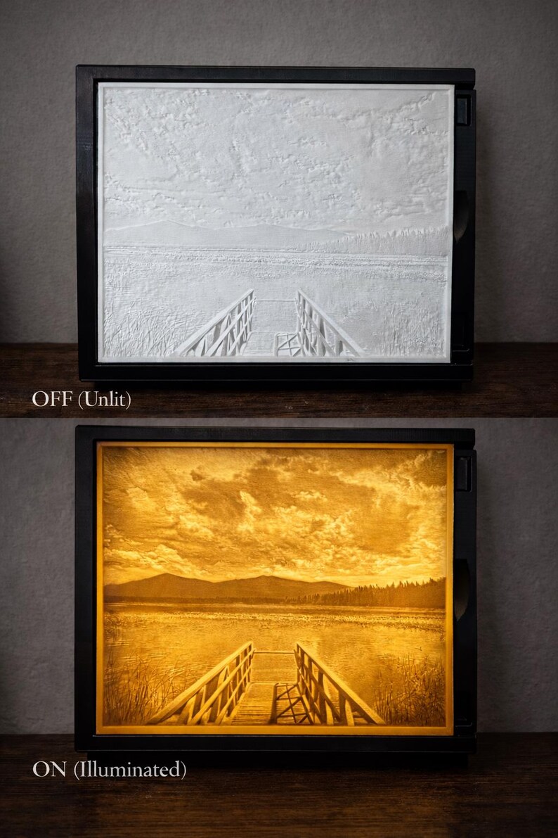 Custom Lithophane Night Light - Personalized Photo Frame Lamp - Etsy