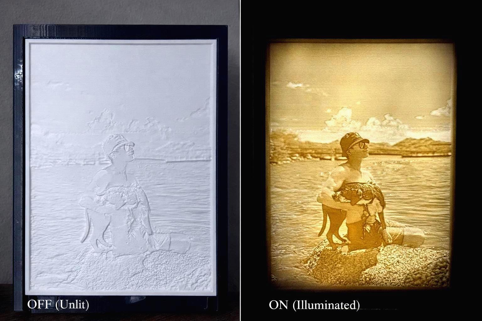 Custom Lithophane Night Light - Personalized Photo Frame Lamp - Etsy