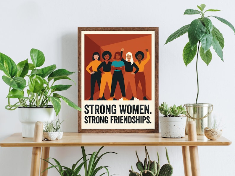 Galentine's Day Feminist Wall Art, Strong Women Gang - Etsy